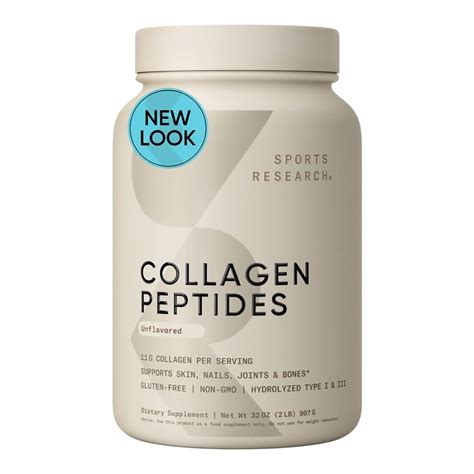 Коллаген, Collagen Peptides Unflavored, Sports Research, 907 гр. купить ...