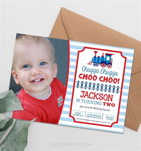 Train Birthday Invitation Editable Train Invitation Template Etsy