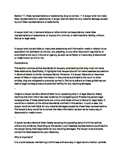 Cpra Section 11 30 Notes Section 11 False Representations Or Statements Duty To Correct