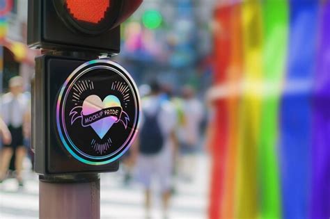 Premium Psd Pride Day Sticker Mockup