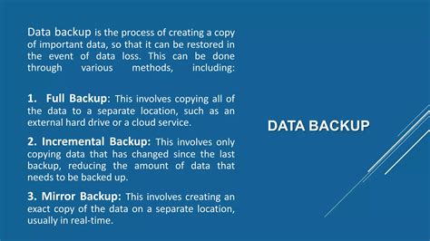 Data Backup And Recovery Process PPT