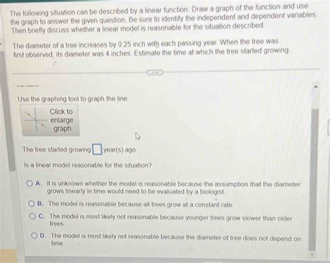 The Following Situation Can Be Described By A Linear Function Draw A