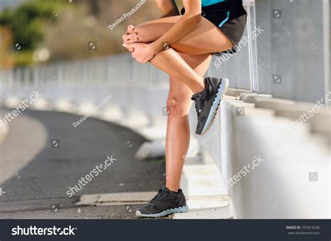 Knee Injury For Athlete Runner Woman In Pain After Hurting Her Leg