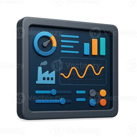 Simple 3d Industrial Technology Screen Interface Design Example