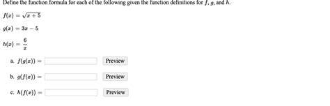 Solved Define The Function Formula For Each Ofthe Following