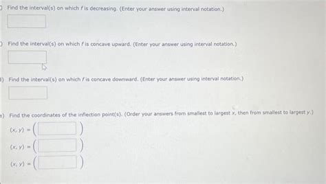 Solved A Find The Interval S On Which F Is Increasing Chegg Com