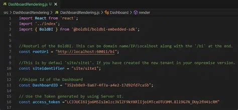 react js embedding server authentication with access token