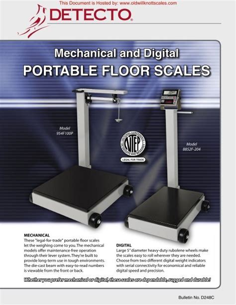 Detecto Portable Floor Scales Scale Manuals