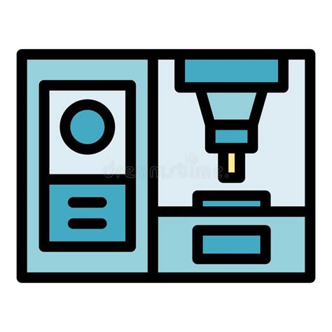 Cnc Machine Plant Icon Vector Flat Stock Illustration Illustration Of Lathe Hydraulic 284524152