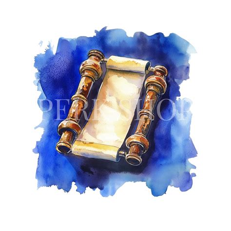 12 Torah Scroll Clipart Vintage Scroll Tora High Quality Pngs Printable Watercolor Clipart