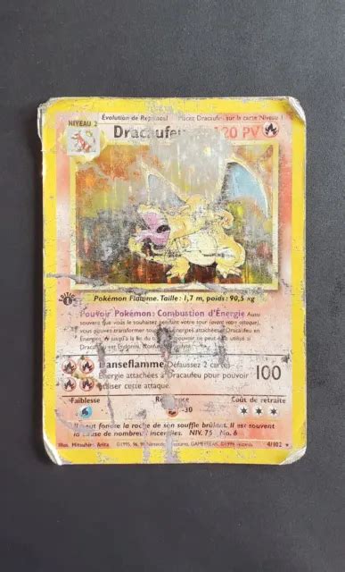 CARTE POKÉMON DRACAUFEU Holo 4 102 Edition 1 Set de Base FR EUR 199
