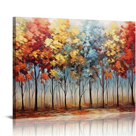 JEUXUS Art Modern Abstract Painting Oil Hand Painting Tree Hand