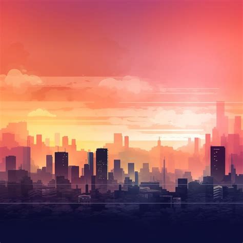 Premium Photo Illustration Of A Vibrant City Skyline