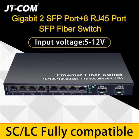 JT COM Fiber Optical Switch 8 Port SFP Switch Grade Gigabit Ethernet Switch Media Converter 5