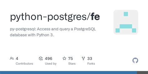GitHub Python Postgres Fe Py Postgresql Access And Query A PostgreSQL Database With Python 3