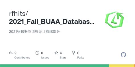 Github Rfhits Fall Buaa Database Frontend