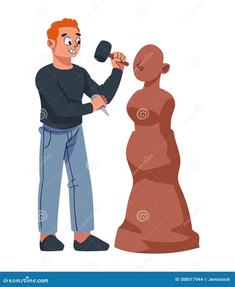 Artist Male Sculptor Stock Illustration Illustration Of Hobby 308017944