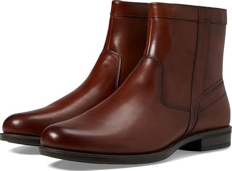 Florsheim Midtown Plain Toe Zipper Boot Cognac Mens Dress Zip Boots