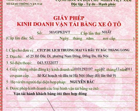 Quy định về Giấy phép kinh doanh vận tải ô tô như thế nào
