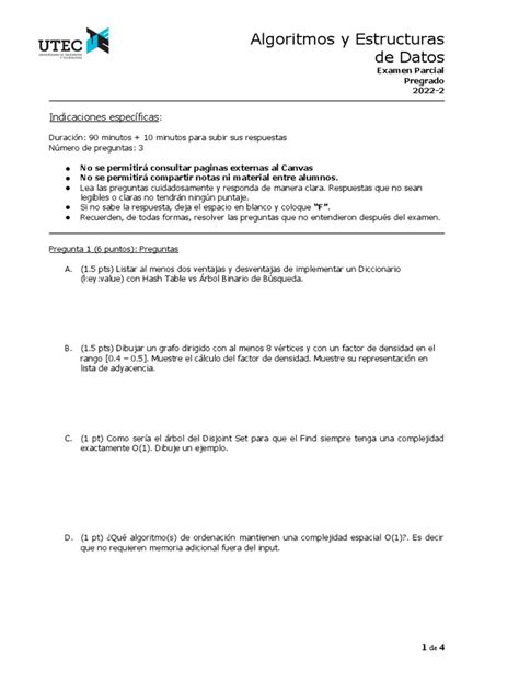 Examen Parcial Seccion1 Pdf Algoritmos Datos De Computadora