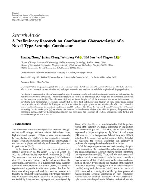 Pdf A Preliminary Research On Combustion Characteristics Of A Novel Type Scramjet Combustor