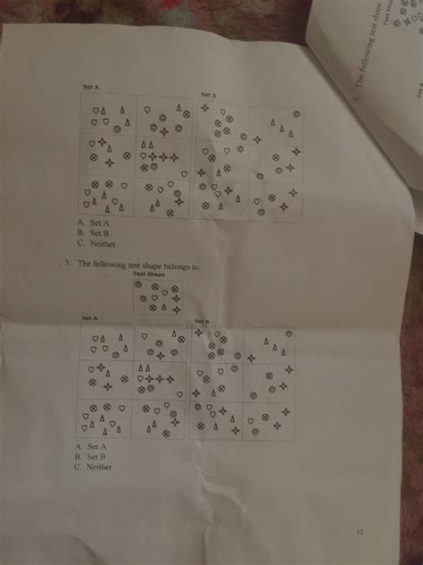 B Set B C Neither The Following Test Shape Chegg