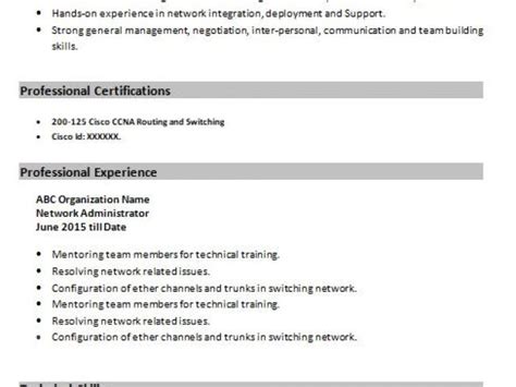 Sample Resume For Ccna Certified 5 Perfect Ccna Resume Samples That You Should Use Williamson
