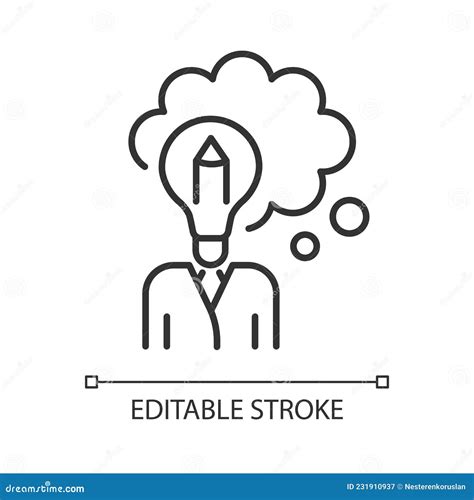 Design Thinking Linear Icon Stock Vector Illustration Of Thinking