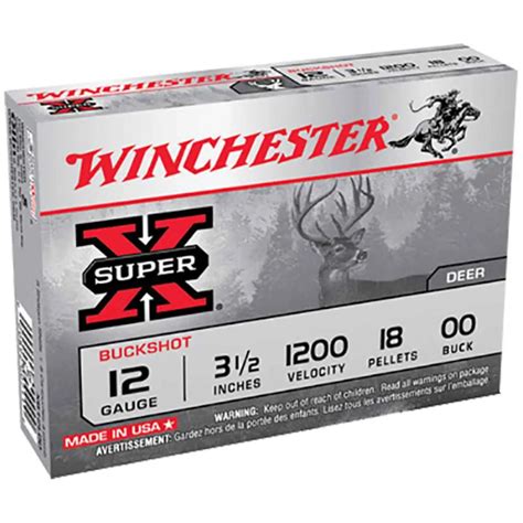 Winchester Super X 12 Gauge 3 5in 00 Buck Buckshot Shotshells 5