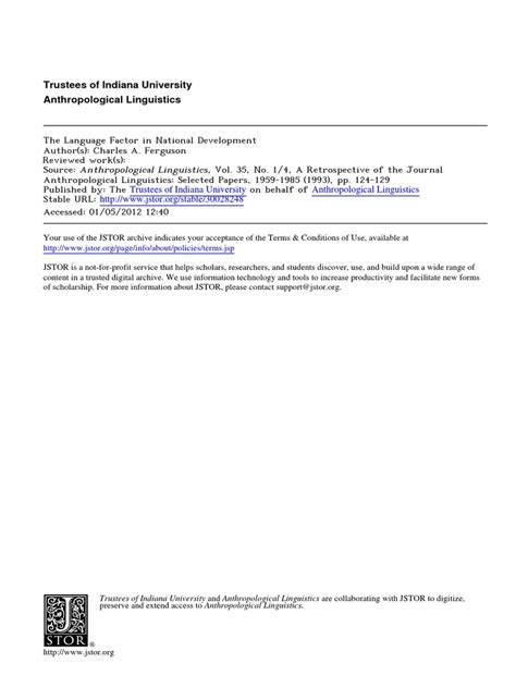The Language Factor In National Development Pdf Linguistics