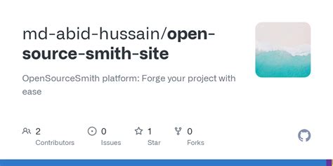 GitHub Md Abid Hussain Open Source Smith Site