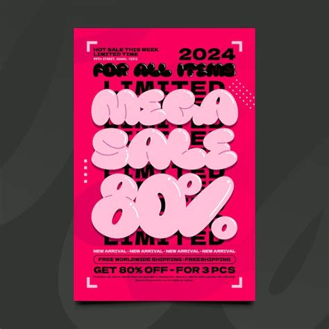 Premium Vector Bubble Typeface Poster In Hand Drawn Style