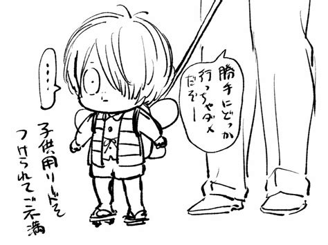 「公開前に描いてた落書きの端に描いた覚えのない凄いシュールなきたちゃんがいて笑ってしまった 」とうこの漫画