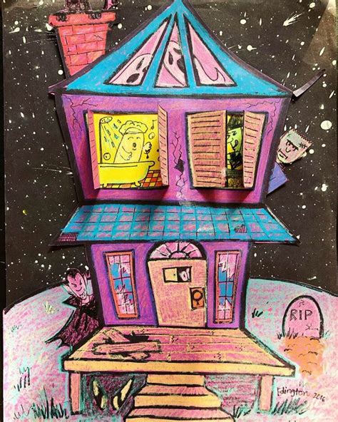 Interactive Haunted House Art Lesson Halloween Art Lessons Halloween