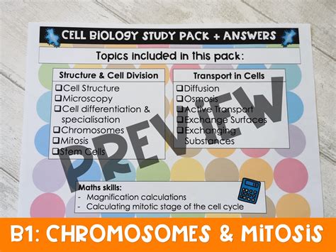Aqa Gcse Biology Revision Mitosis And Chromosomes Teaching Resources