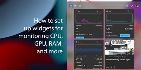 How To Set Up Widgets In Windows To Monitor Cpu Gpu Ram And More