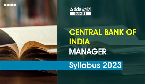 Central Bank Of India Manager Syllabus 2023 And Exam Pattern