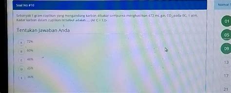 Soal No 10 Nomor Sebanyak 1 Gram Cuplikan StudyX