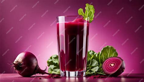 Beetroot Juice With A Hint Of Ginger Premium Ai Generated Image