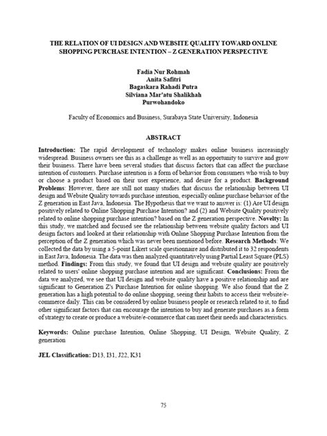 The Relation Of Ui Design And Website Quality Toward Online Shopping Purchase Intention Z