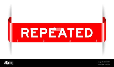 Red Color Inserted Label Banner With Word Repeated On White Background Stock Vector Image And Art