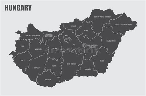 Hungary Counties Map Stock Illustration Illustration Of Abstract