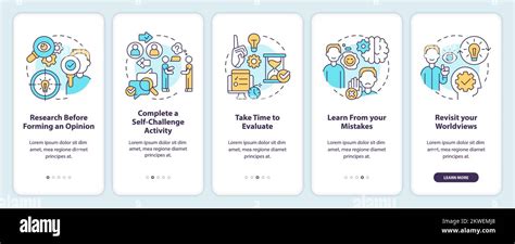 Overcoming Confirmation Bias Tips Onboarding Mobile App Screen Stock Vector Image And Art Alamy