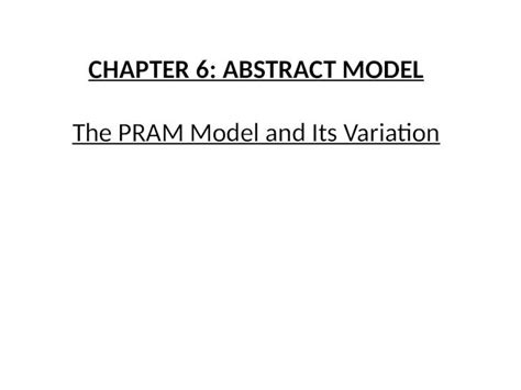 pptx the pram model and its variation dokumen tips