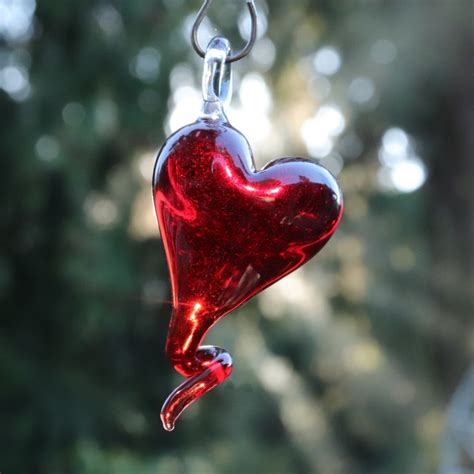 Glass Heart Ornament Etsy