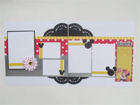 Minnie Mouse Premade 12x12 Scrapbook Layout Diy Kit Etsy Disney
