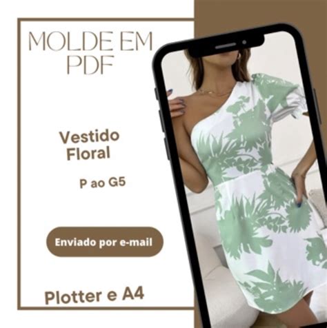 Molde Em Pdf Vestido Floral MJR Produtos Digitais Hotmart