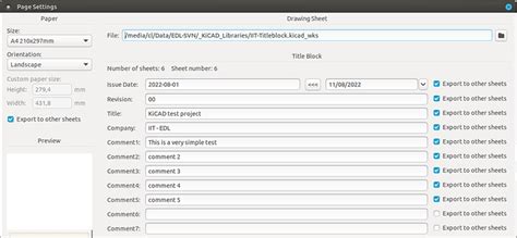 KiCad 6 Drawing Sheet Editor Predefined Keywords Schematic