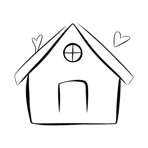 Contorno Casa Icono Doodle Vector Aislado Sobre Fondo Blanco Elemento