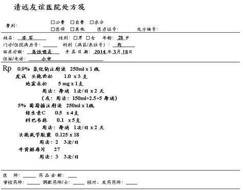 处方书写范文（八篇） 范文118